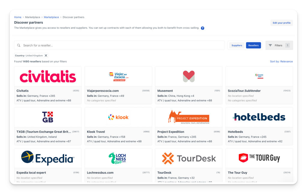 Connect with thousands of resellers in the Bókun Marketplace